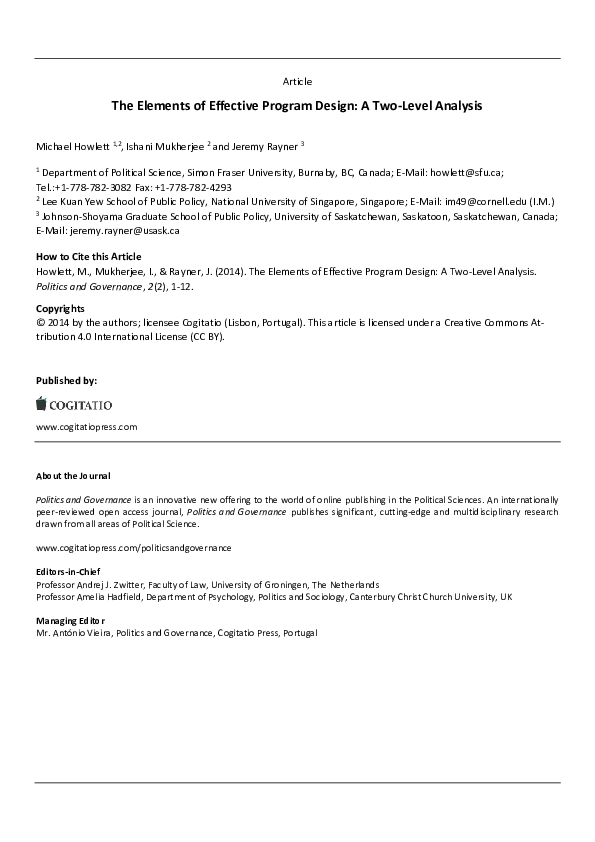 (PDF) The Elements of Effective Program Design: A Two-Level Analysis