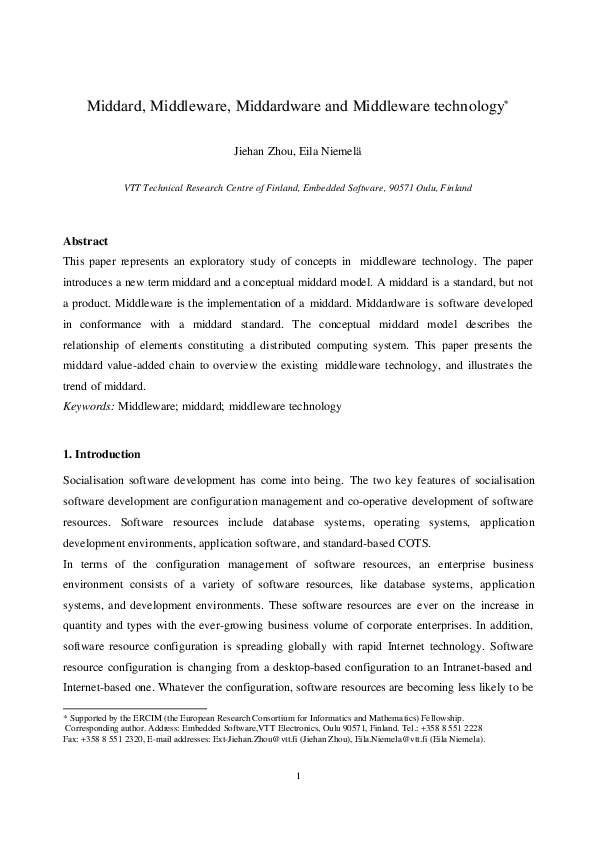 (PDF) Middard, Middleware, Middardware and Middleware Technology
