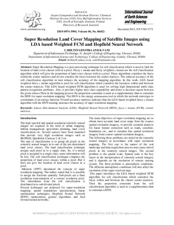 (PDF) Super Resolution Land Cover Mapping of Satellite Images using LDA ...