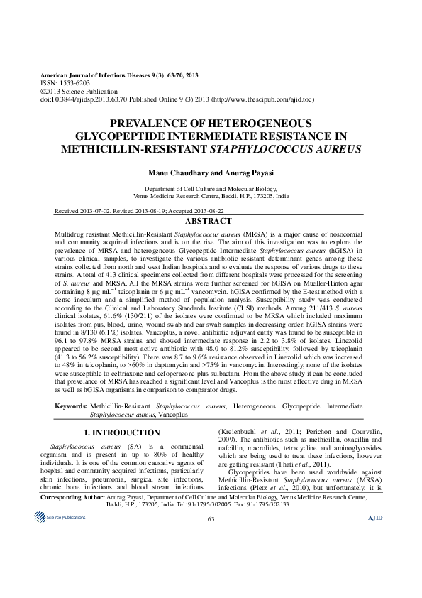 (PDF) Molecular Identification of Genes Responsible for Resistance to Aminoglycosides and ...