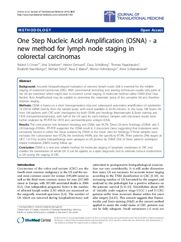 (PDF) Evaluation of accuracy of One-Step Nucleic Acid Amplification ...