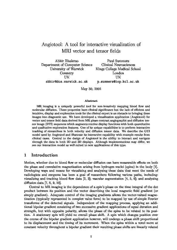 (PDF) Angiotool: A Tool for Interactive Visualization of MRI Vector and ...