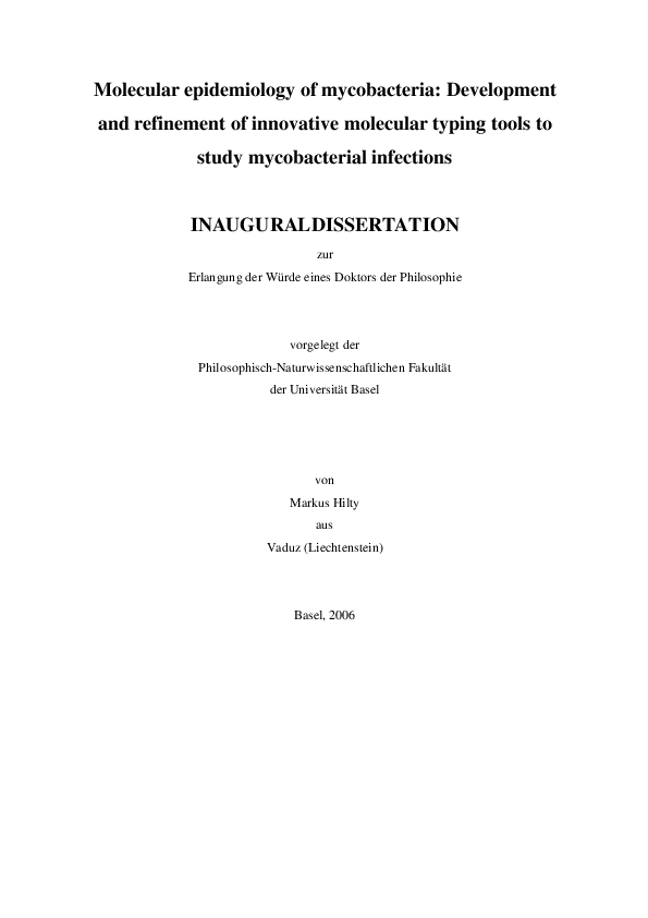 (PDF) Species identification of non-tuberculous mycobacteria from ...
