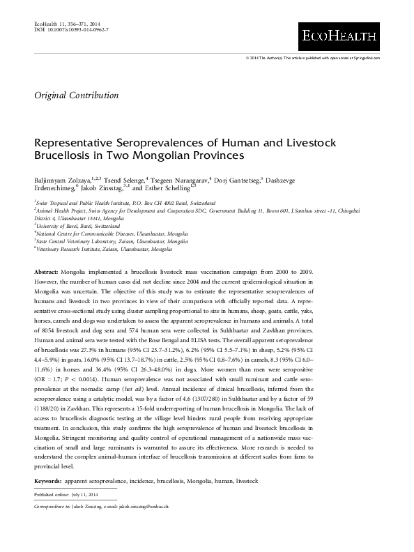 Esther Schelling, Dr. med. vet., PhD - Swiss Network for International ...