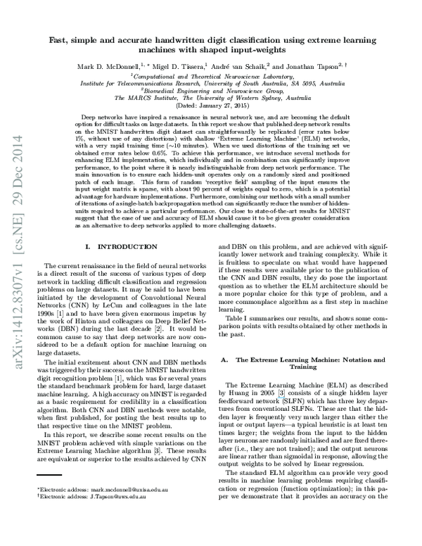 (PDF) Fast, Simple and Accurate Handwritten Digit Classification by Training Shallow Neural ...