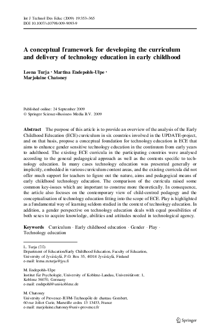 (PDF) A conceptual framework for developing the curriculum and delivery ...