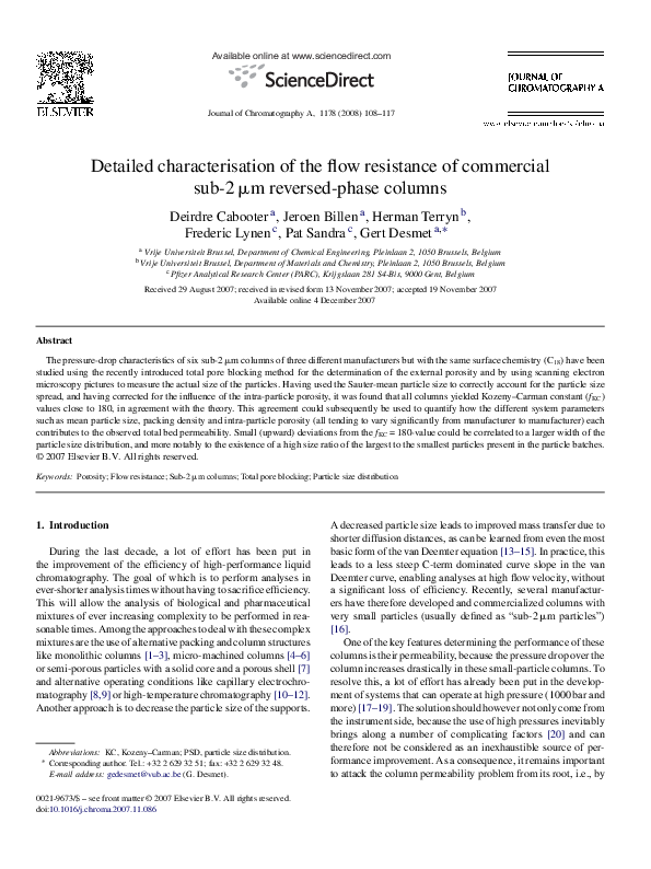 (PDF) Detailed characterisation of the flow resistance of commercial ...