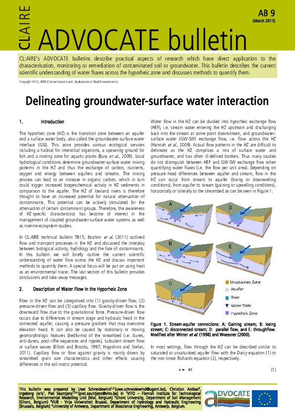 (PDF) Delineating groundwater-surface water interaction