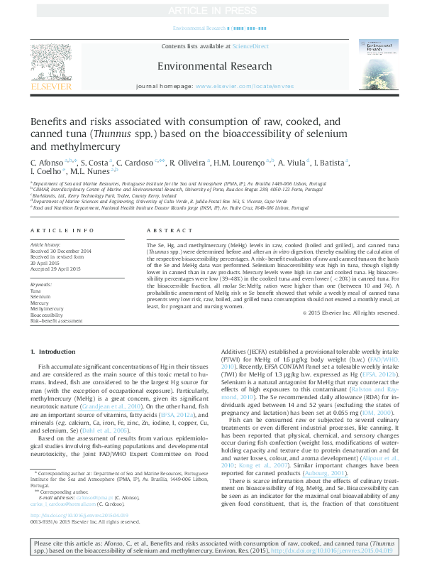 (PDF) Benefits and risks associated with consumption of raw, cooked ...