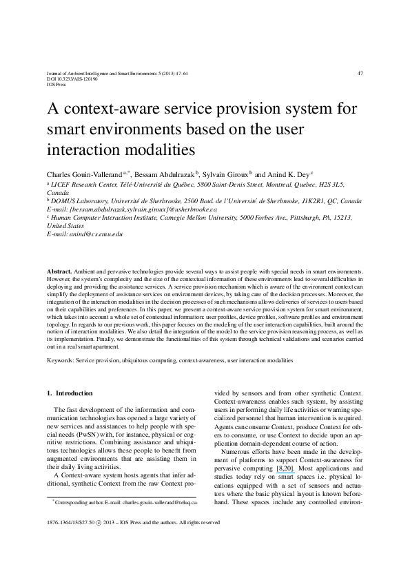 (PDF) A context-aware service provision system for smart environments based on the user ...