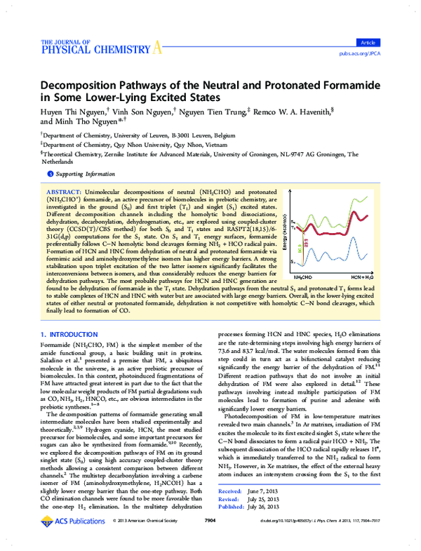 (PDF) Decomposition Pathways of the Neutral and Protonated Formamide in ...