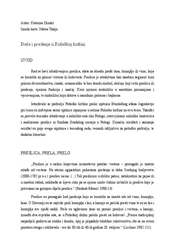 (DOC) Prele i predenje u Požeškoj kotlini