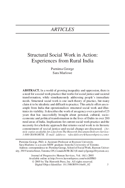 (PDF) Structural Social Work in Action