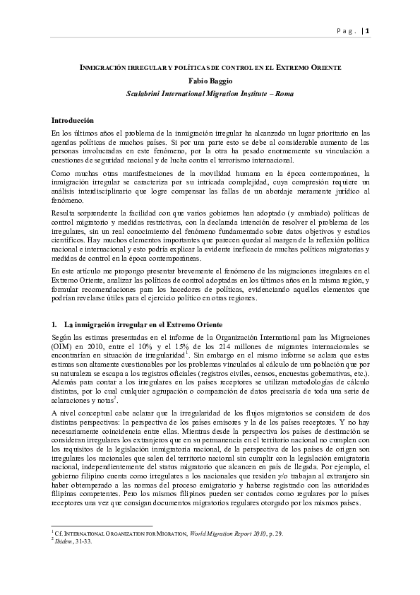(PDF) Inmigración irregular y políticas de control en el Extremo Oriente