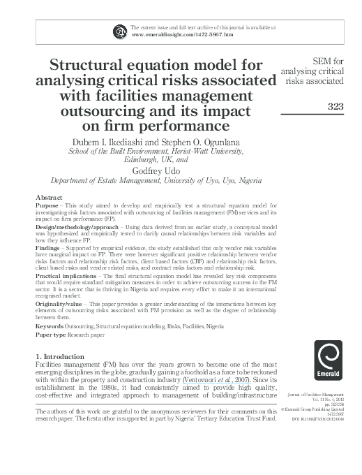 (PDF) Structural equation model for analysing critical risks associated ...