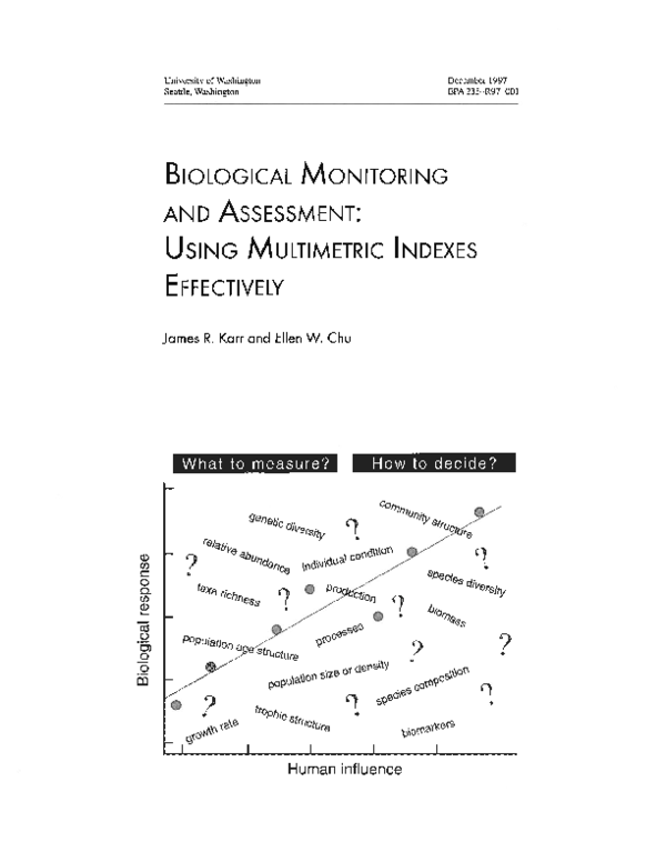 (PDF) Biological Monitoring and Assessment: Using Multimetric Indexes ...