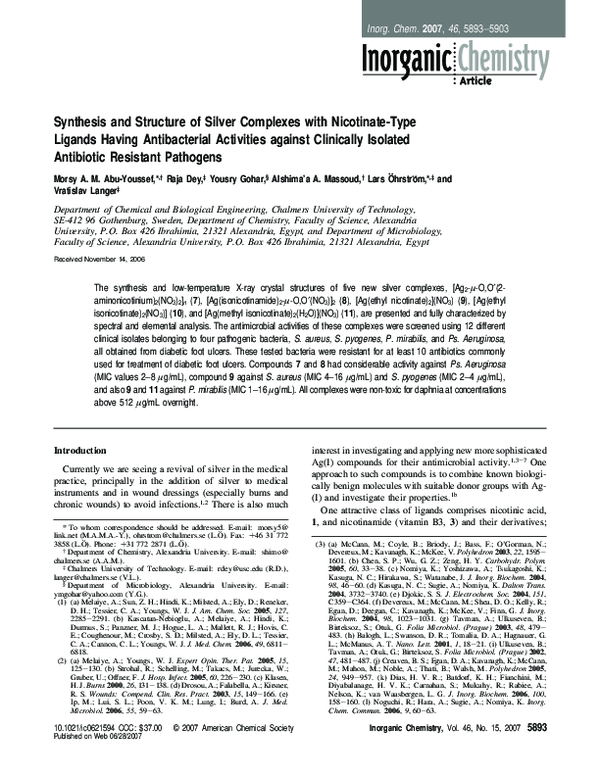 (PDF) Synthesis and structure of silver complexes with nicotinate-type ligands having ...