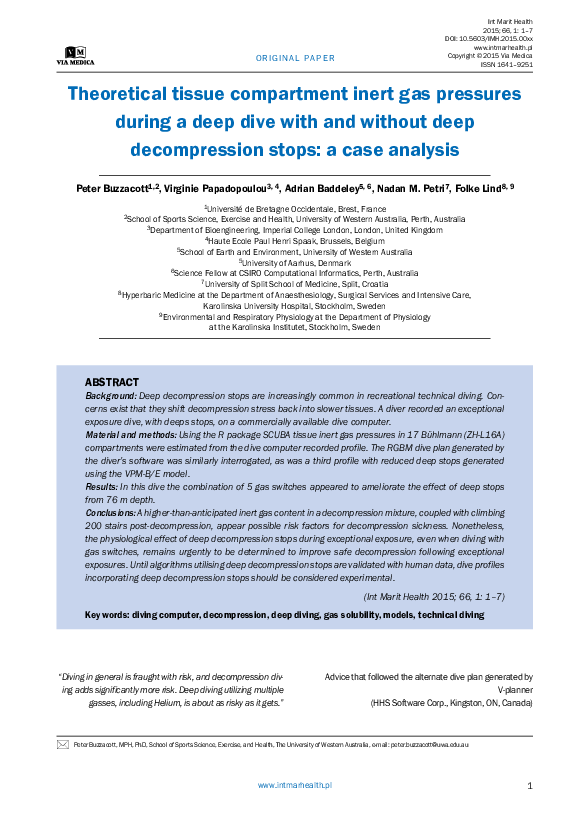 (PDF) Theoretical tissue compartment inert gas pressures during a deep ...