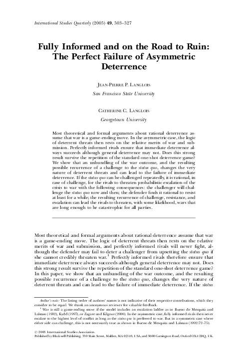 (PDF) Fully Informed and on the Road to Ruin: The Perfect Failure of ...