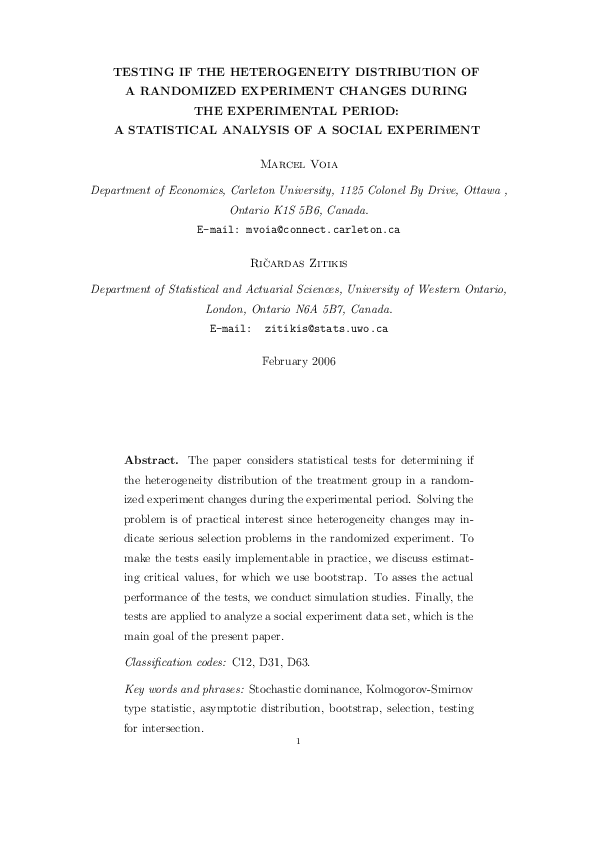 (PDF) TESTING IF THE HETEROGENEITY DISTRIBUTION OF A RANDOMIZED ...