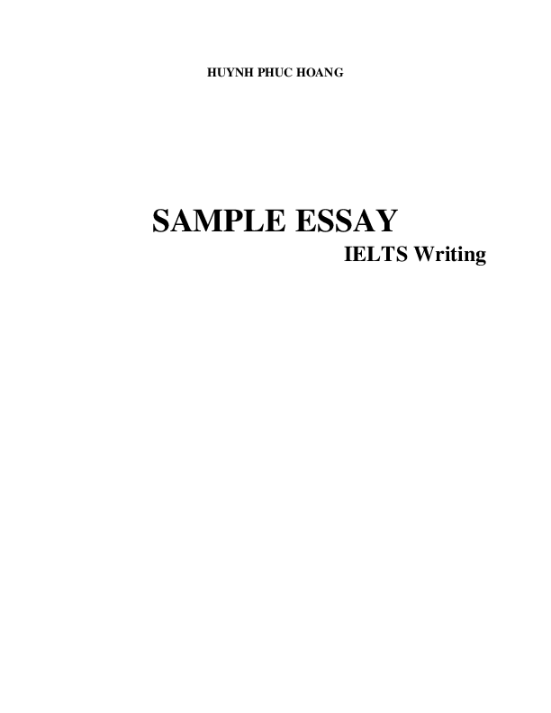 (PDF) Sample Essay IELTS Writing