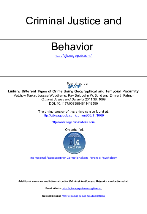 (DOC) Linking Different Types of Crime Using Geographical and Temporal ...
