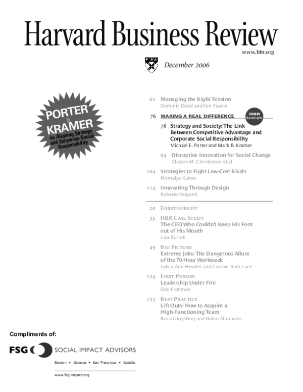 (PDF) Porter Business Case for CSR