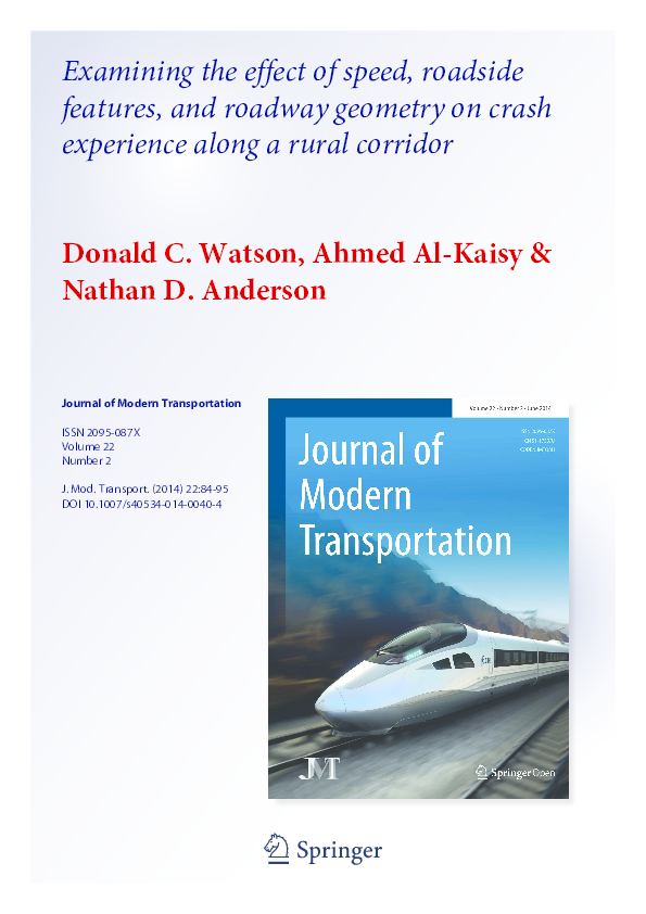 Pdf Crash Modification Factors For Dynamic Speed Feedback Signs On