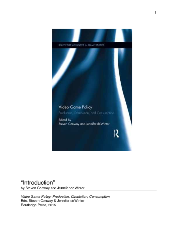 (PDF) Video Game Policy Introduction