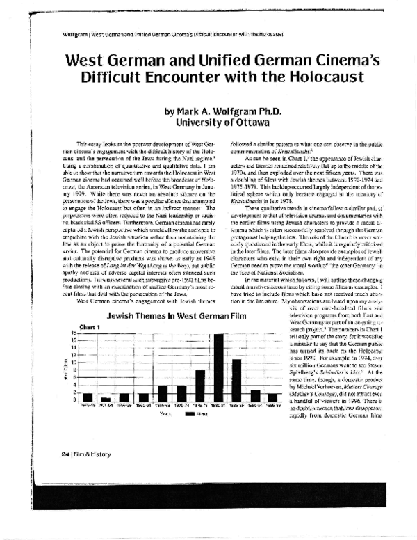 (PDF) West German and Unified German Cinema's Difficult Encounter with ...