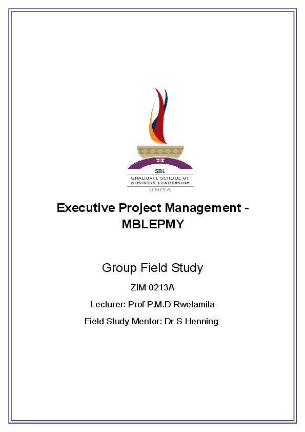 (DOC) Executive Project Management Group Assignment final