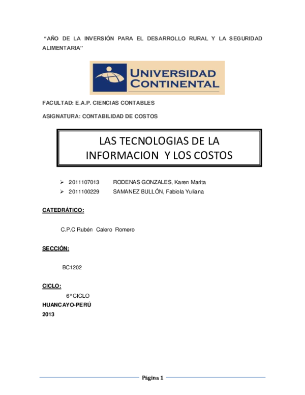 (PDF) TECNOLOGIAS DE LA INFORMACION Y COSTOS