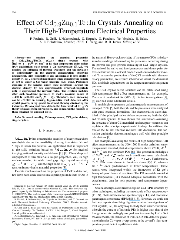 (PDF) Effect of ${\rm Cd}_{0.9}{\rm Zn}_{0.1}{\rm Te\!:\!In}$ Crystals ...
