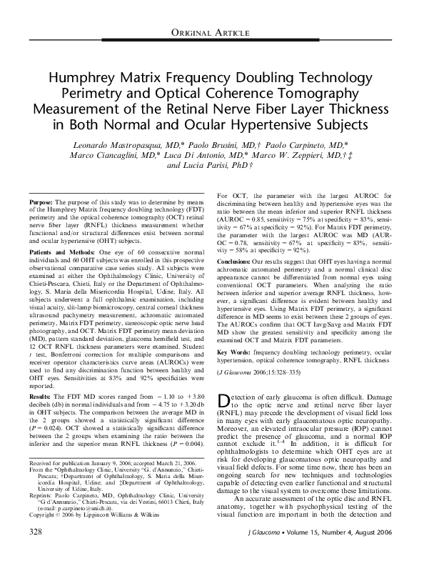 (PDF) Humphrey Matrix Frequency Doubling Technology Perimetry and ...