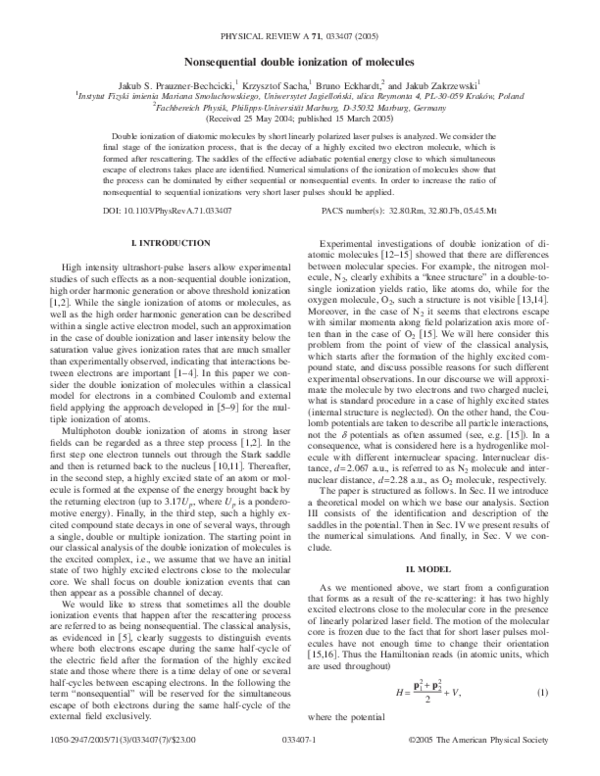 (PDF) Nonsequential double ionization of molecules