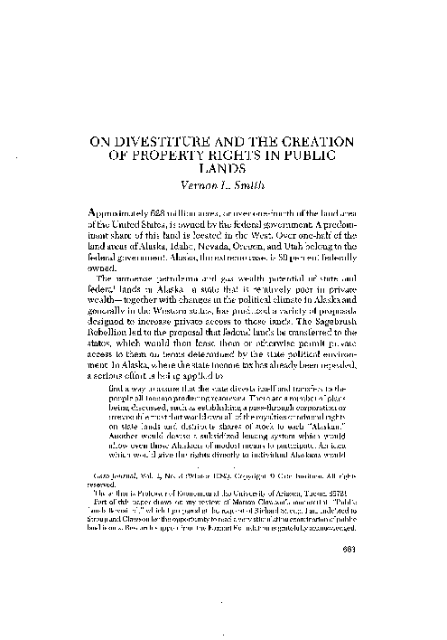 (PDF) On divestiture and the creation of property rights in public ...
