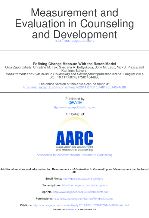 (PDF) Refining Change Measure With the Rasch Model