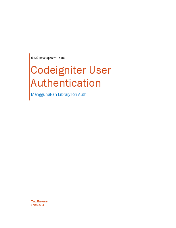 Pdf Codeigniter User Authentication