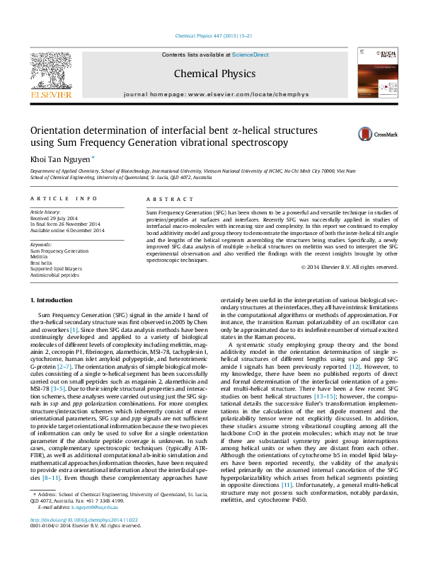 (PDF) Orientation determination of interfacial bent a-helical ...