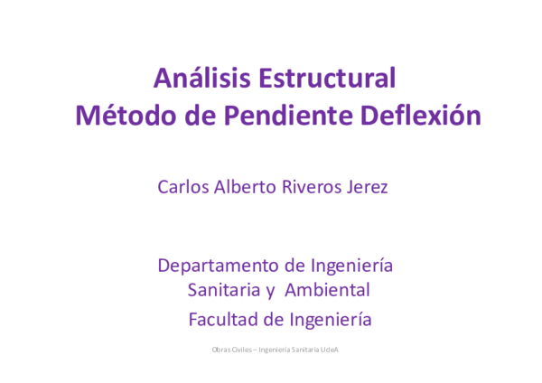 (PDF) Clase 05 - Método Pendiente-Deflexión