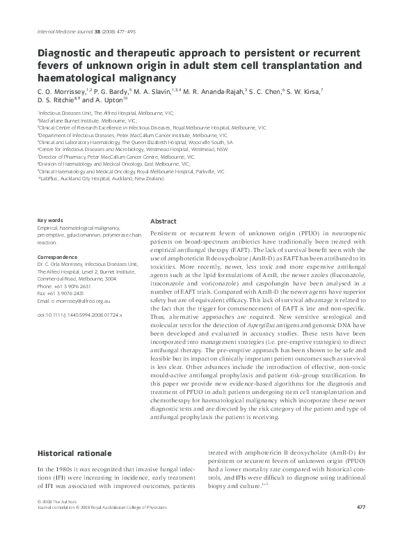 (PDF) Diagnostic and therapeutic approach to persistent or recurrent ...