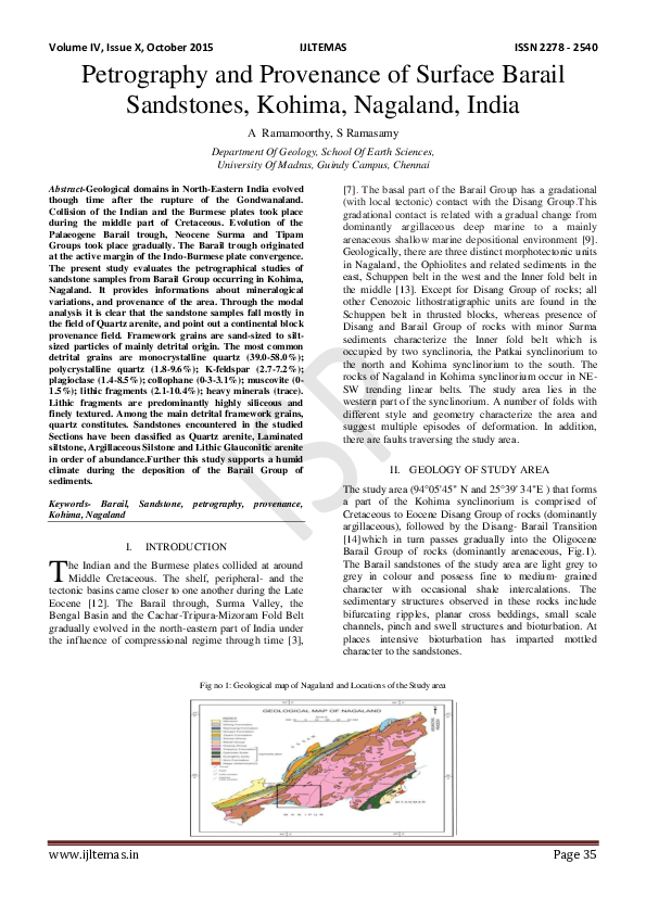 (PDF) Petrography and provenance of the Barail sandstones,Kohima ...