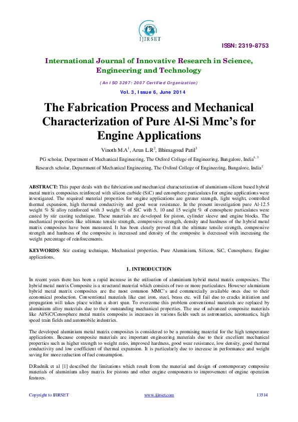 (PDF) The Fabrication Process and Mechanical Characterization of Pure ...