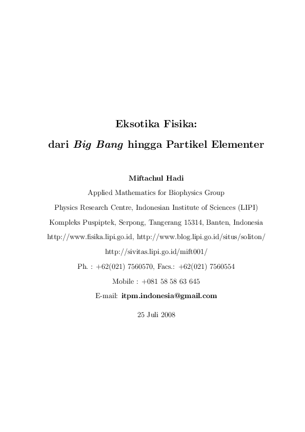 (PDF) Konsep Fisika - Eksotika alam dalam sudut pandang fisika dari Big ...