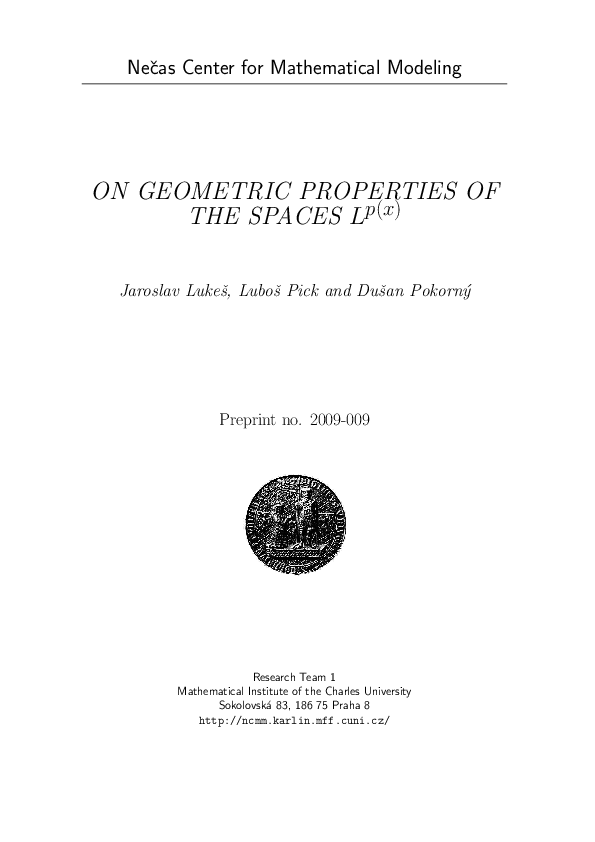 (PDF) On geometric properties of the spaces L p(x)
