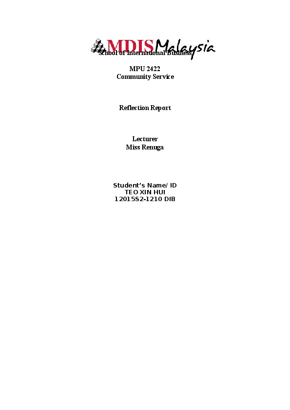 (DOC) CS reflective report