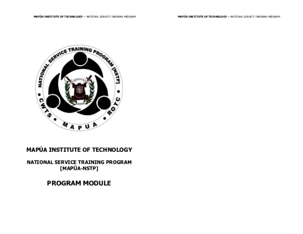 (PDF) NSTP - Mapua program module [ay12-13]
