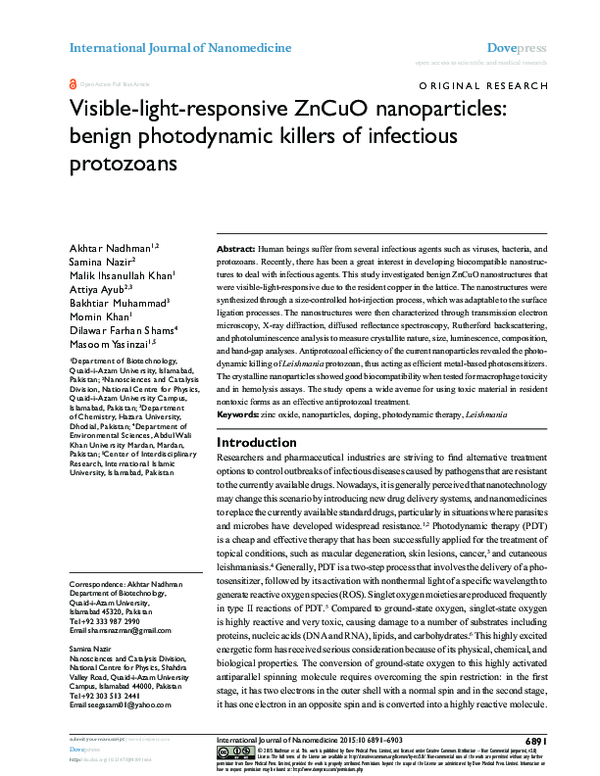 (PDF) Visible-light-responsive ZnCcuO nanoparticles: benign ...
