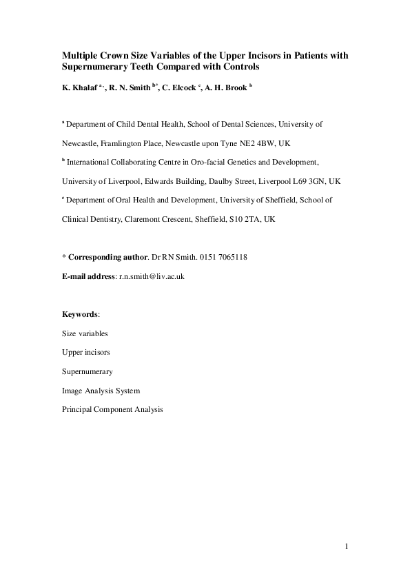 (PDF) Multiple crown size variables of the upper incisors in patients ...