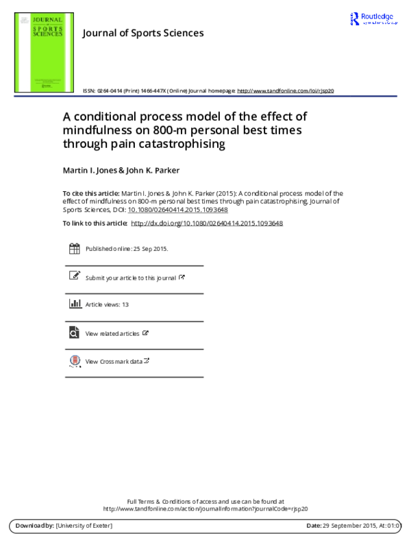 (PDF) A conditional process model of the effect of mindfulness on 800-m ...